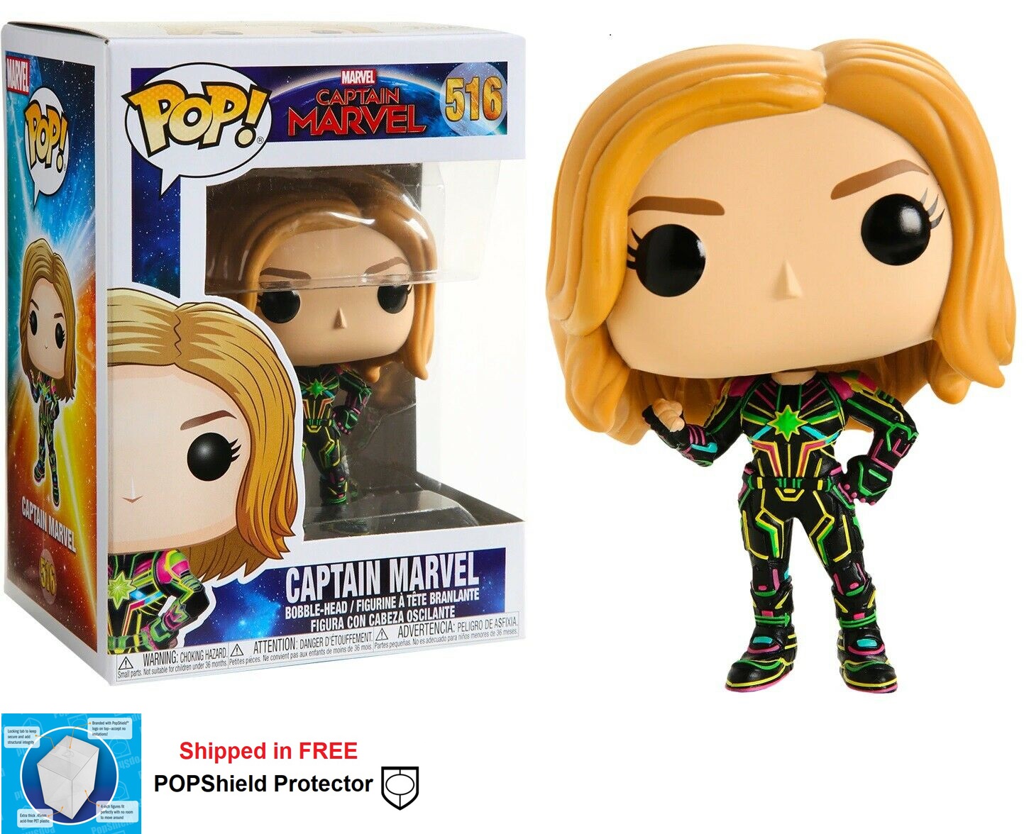 Funko POP Captain Marvel Vinyl Figure #516 | Fanboy Collectibles