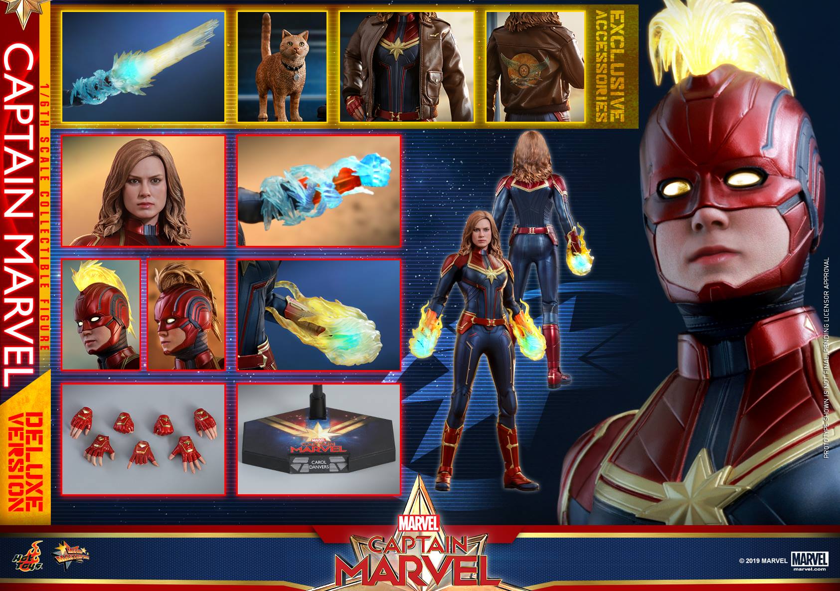 Hot Toys Captain Marvel Deluxe Movie Masterpiece Series Sixth Scale ...