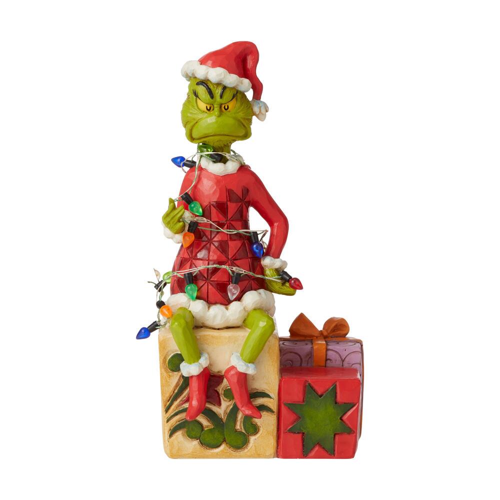 Jim Shore, Grinch, Figurine, Light Up, Present | Fanboy Collectibles