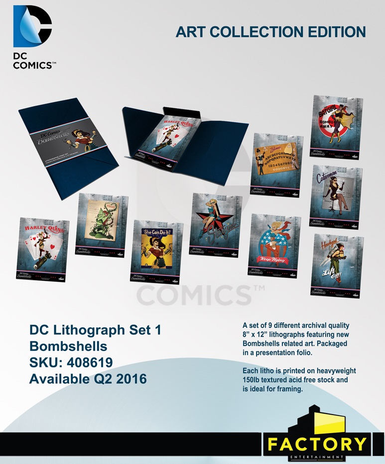 Factory Entertainment DC Comics Bombshells Lithographic Print Set ...